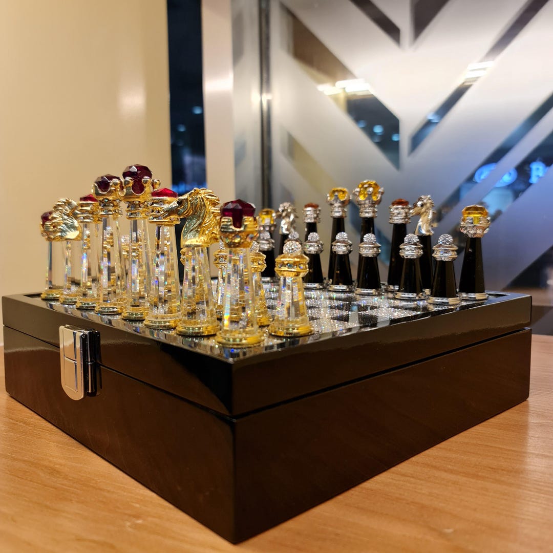 Luxury Asfour Crystal Handcrafted Chess Set, Collector’s Edition, Gift for Chess Lovers - Etsy