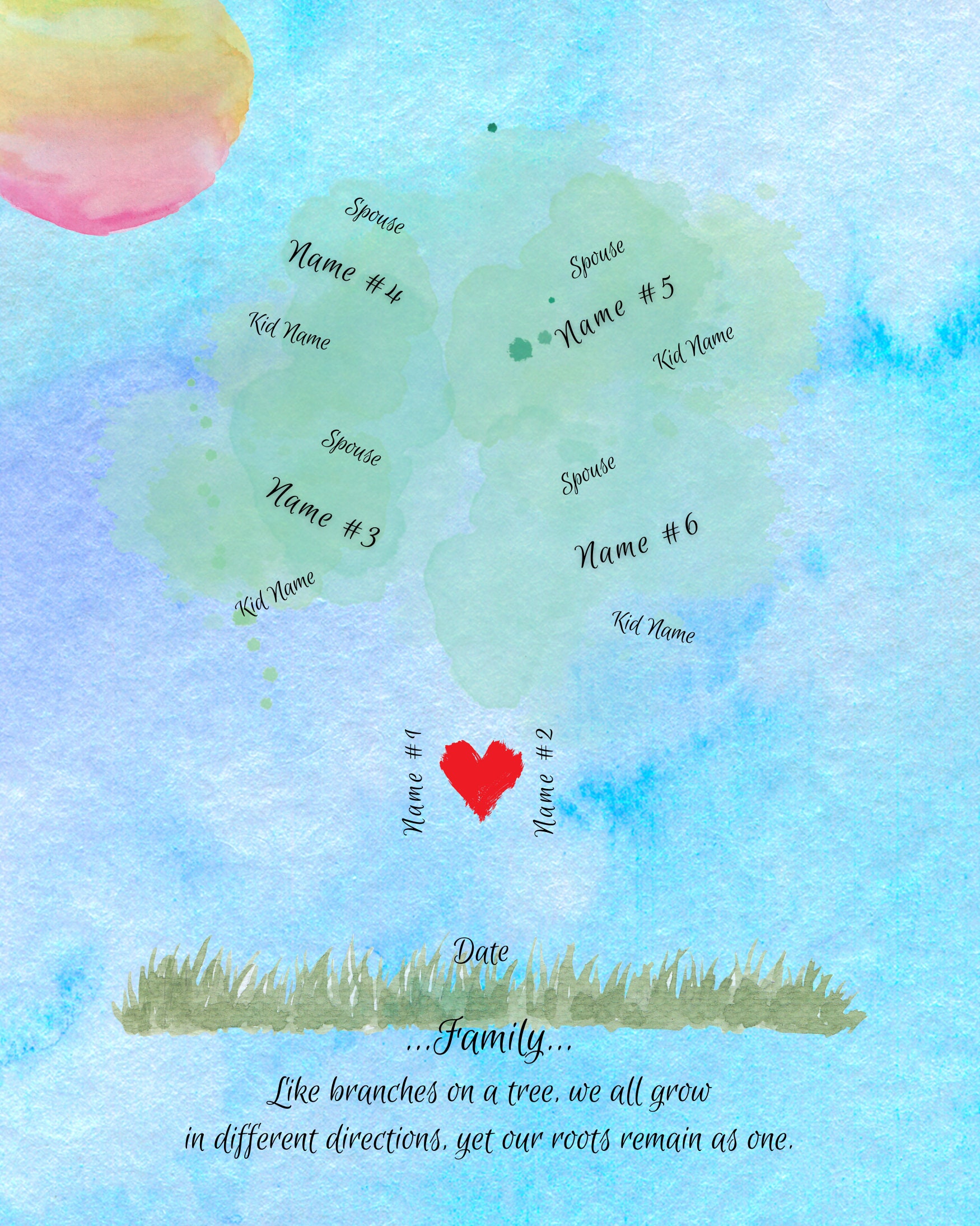 Editable Family Tree Template Custom Family Tree Instant - Etsy