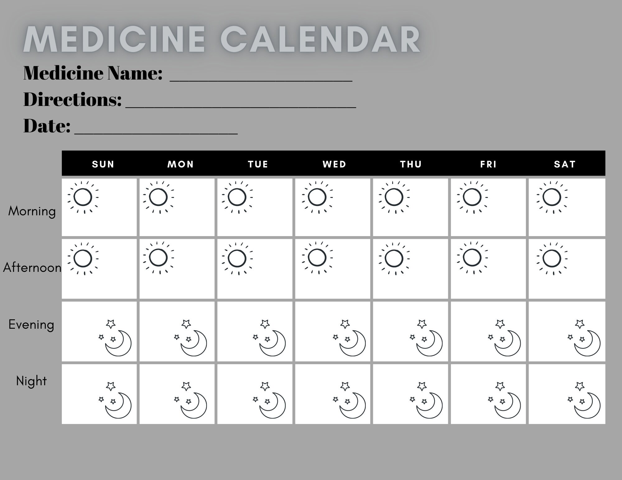 Medication List Template, PDF Fillable Medication List, Medication ...