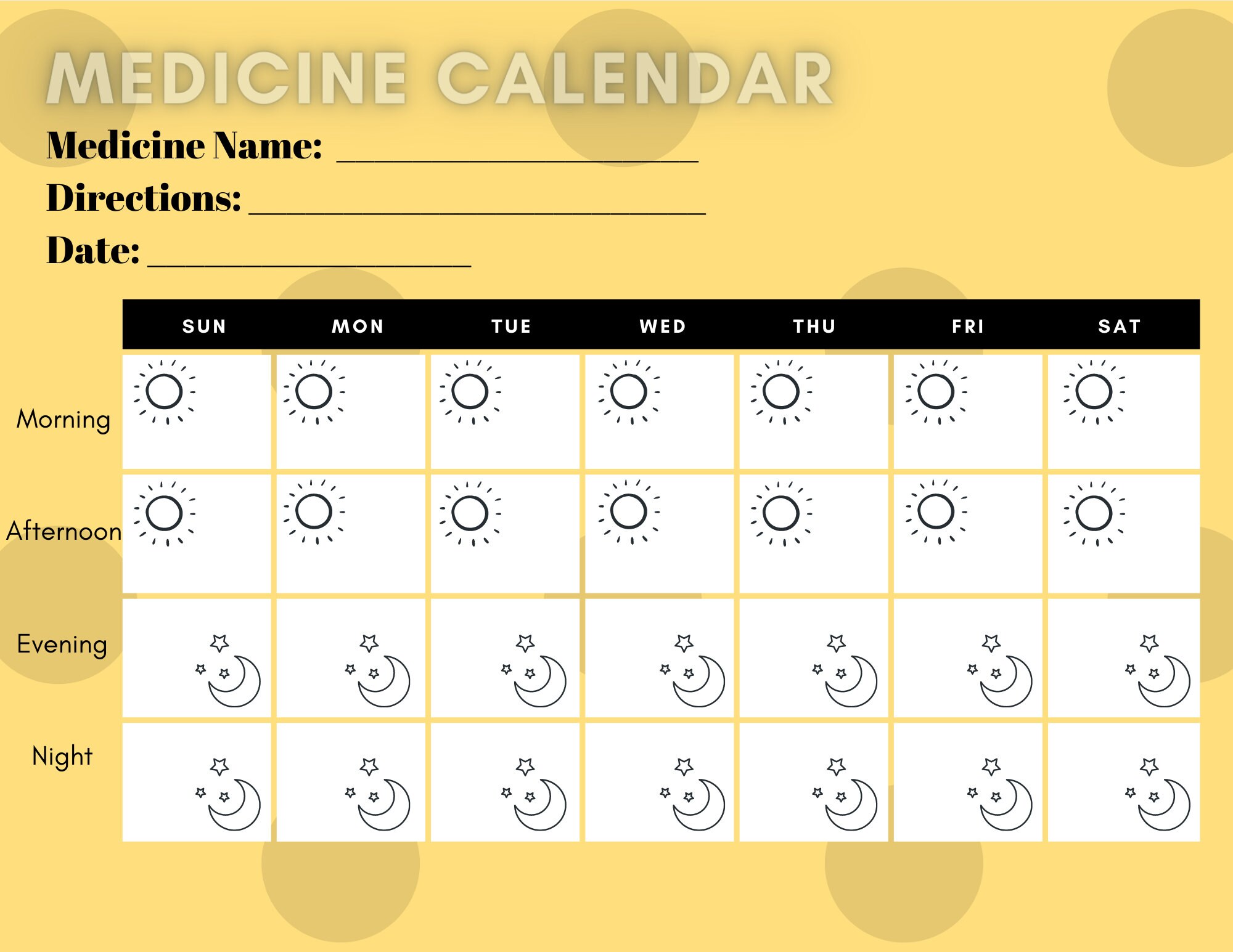 Medication List Template, PDF Fillable Medication List, Medication ...