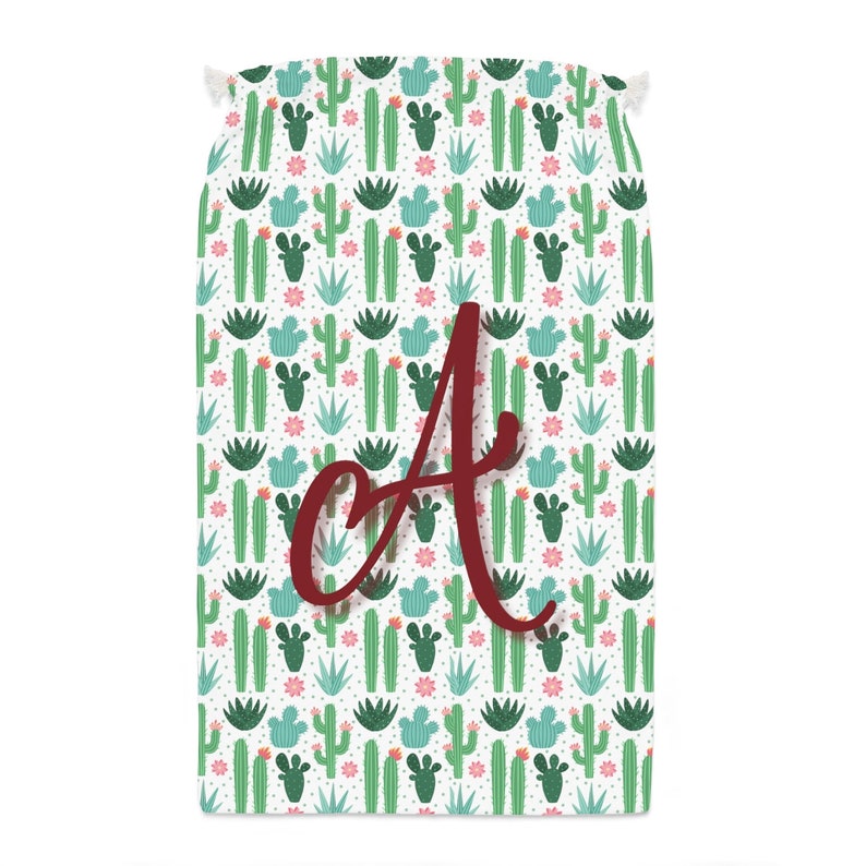 Personalized Santa Bag, Custom Holiday Sack, Present Bag, Cactus and ...