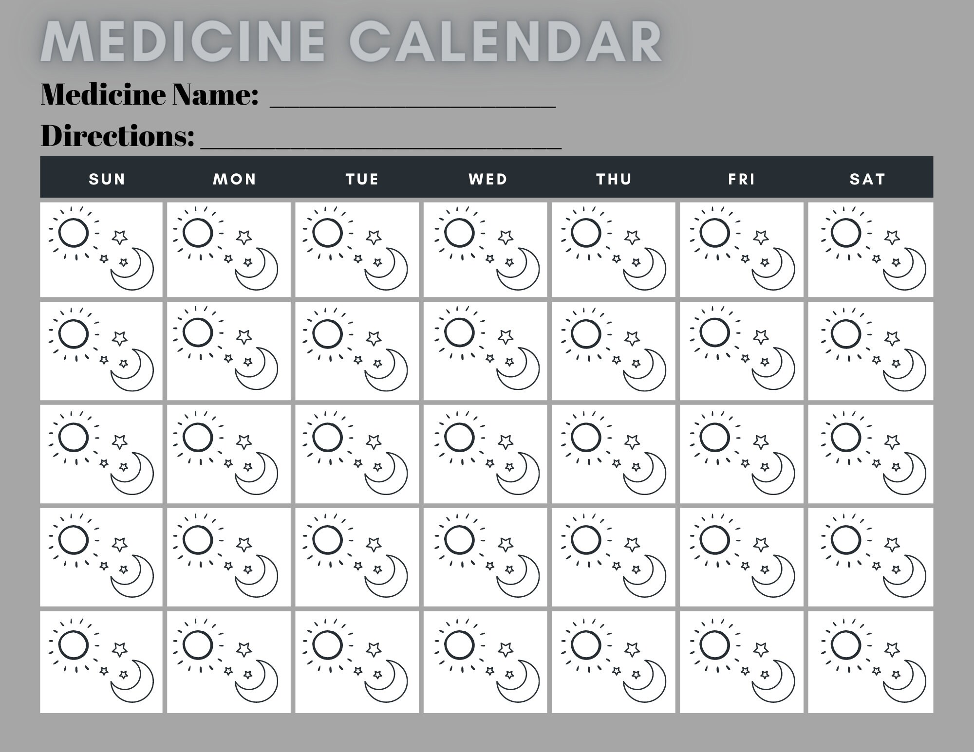 Medication List Template, PDF Fillable Medication List, Medication ...