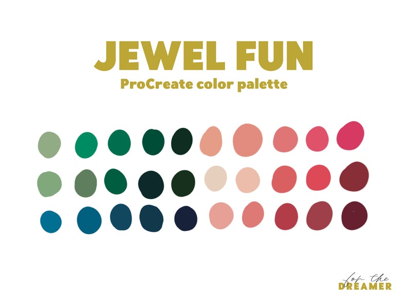 Procreate Color Palette Color Swatches Jewel Tone Color Palette