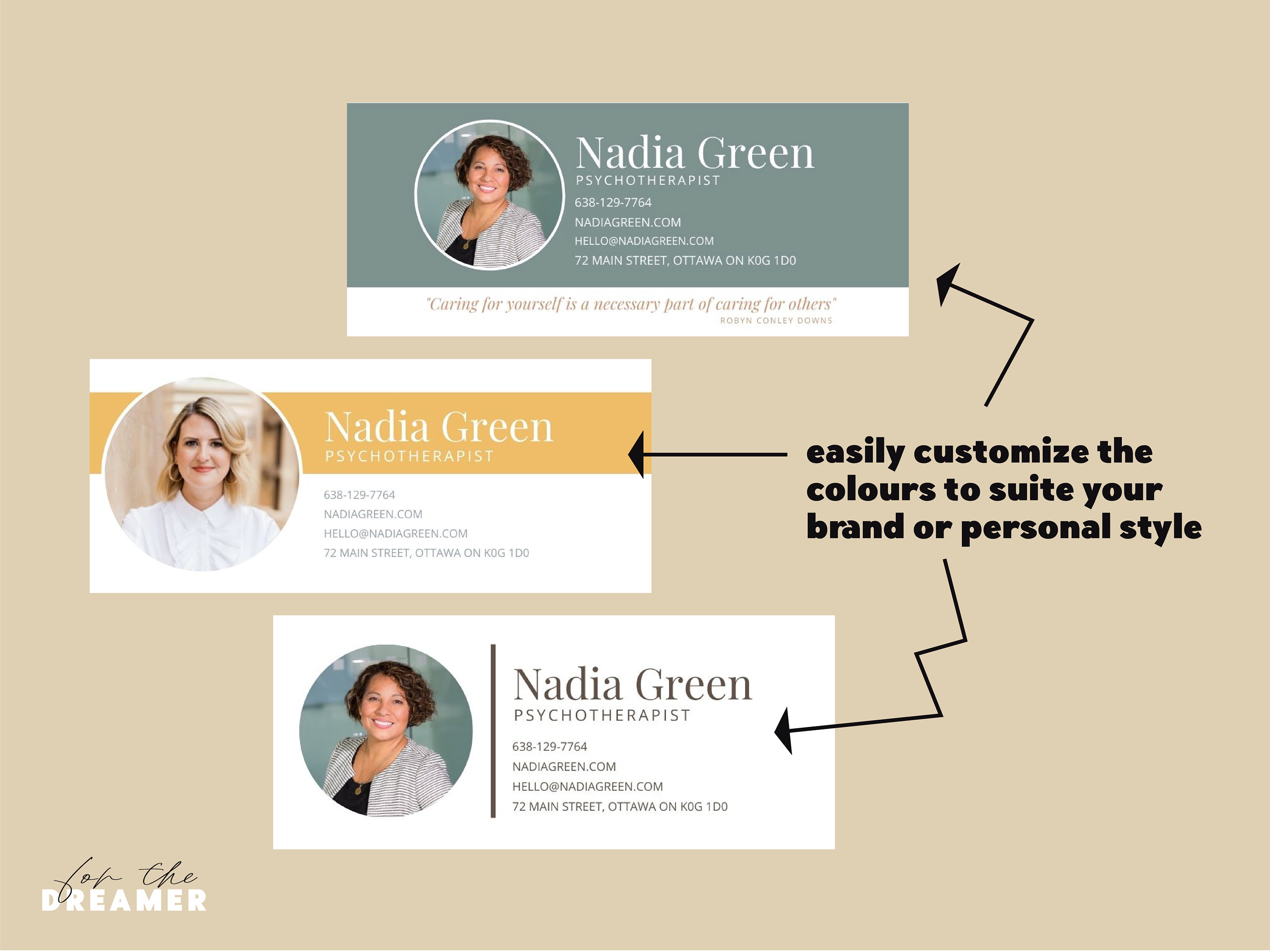 Editable Email Signature, Canva Template Gmail Signature, Email ...
