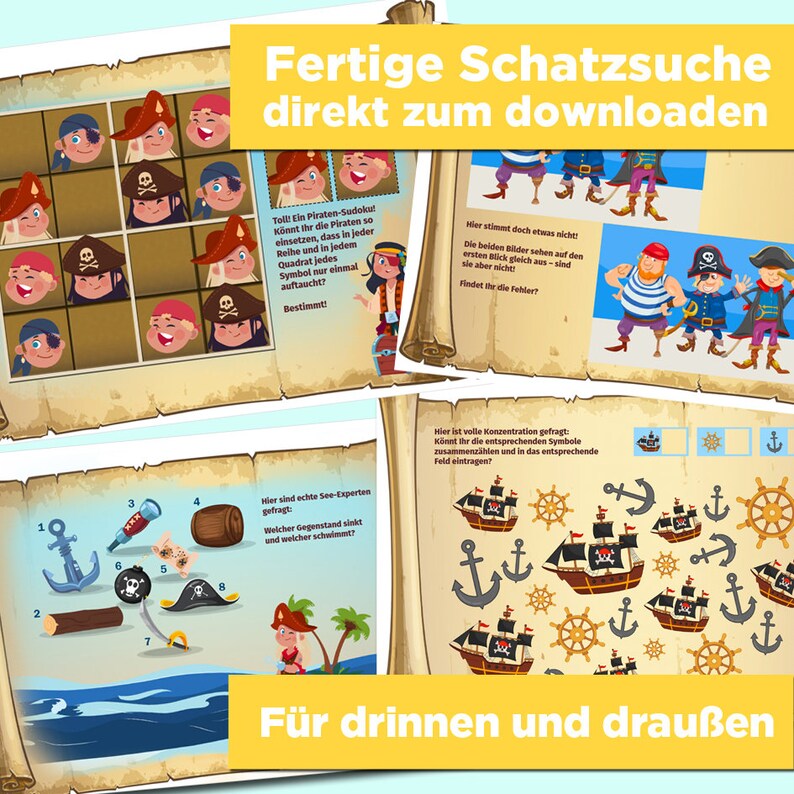 Pirate Treasure Hunt for Children Aged 5-6. Download Directly. Great ...