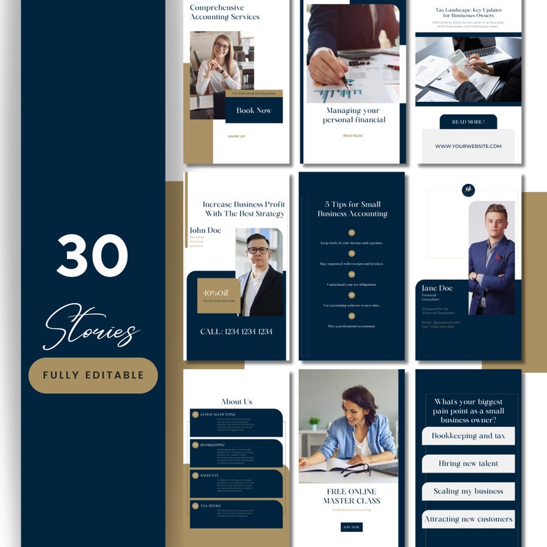 Accounting Instagram Templates: Finance Social Media Kit (125 Canva ...