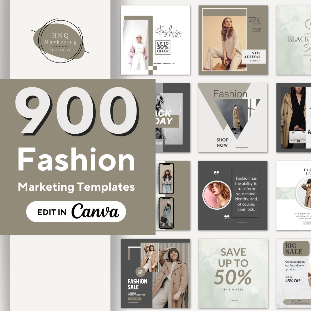 900 Fashion Social Media Canva Templates: Clothing Boutique (digital ...