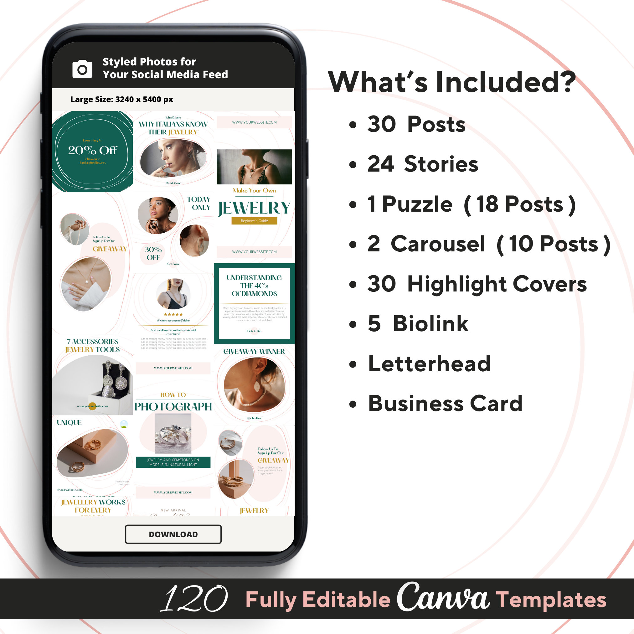 Jewelry Instagram Post Template Jewelry Canva Templates - Etsy