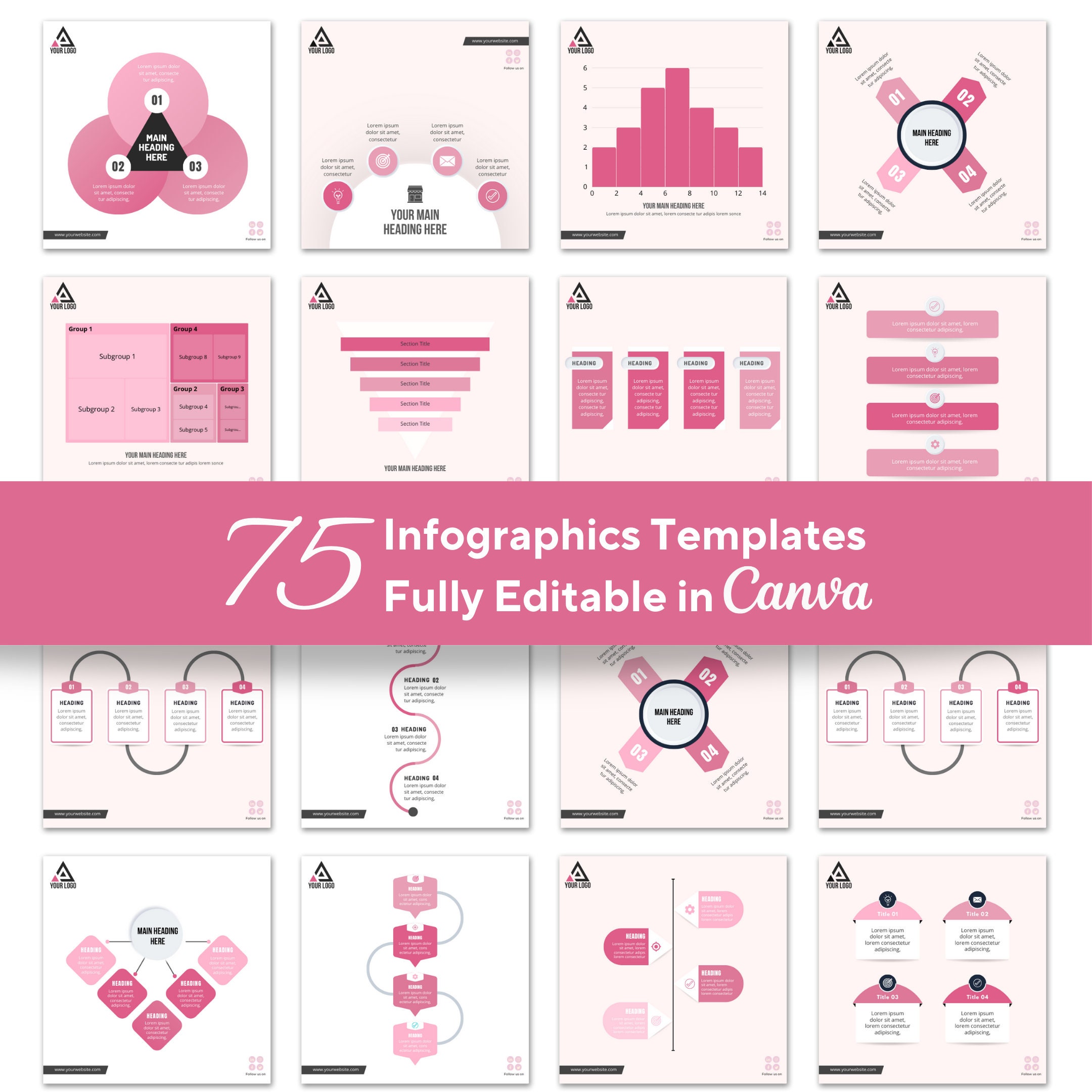 75 Infographics for Business and Social Media, Instagram Charts and ...