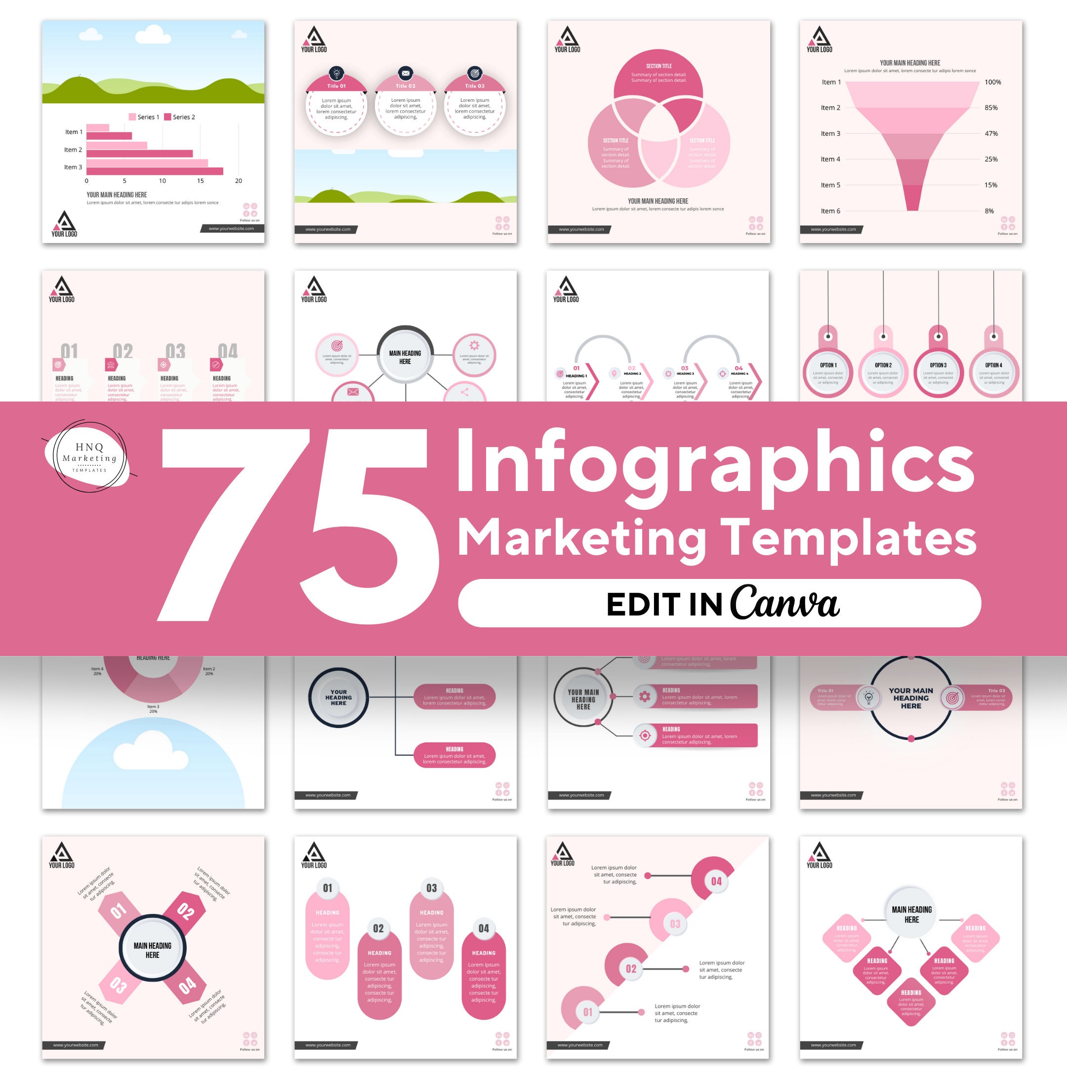75 Infographics for Business and Social Media, Instagram Charts and ...