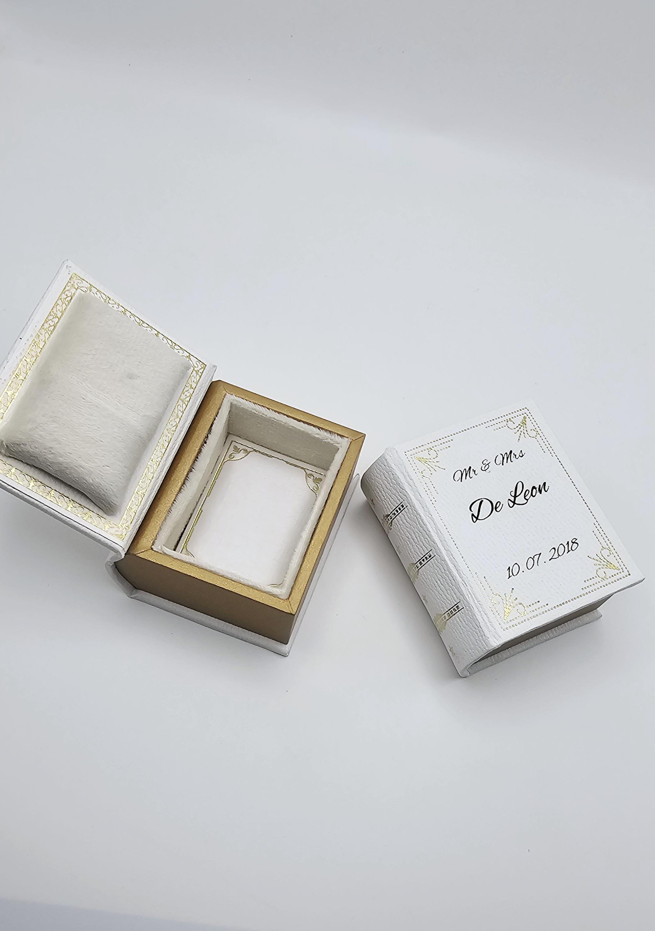 Personalized Mini Book Ring Box: Velvet Lined Vintage Keepsake - Etsy