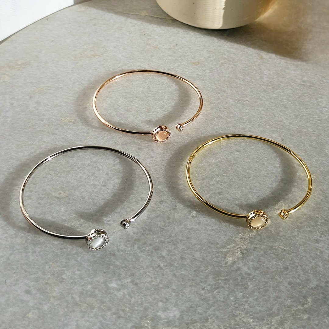 Opal Spinner Fidget Bracelet: Gold/silver/rose Gold Plated - Etsy