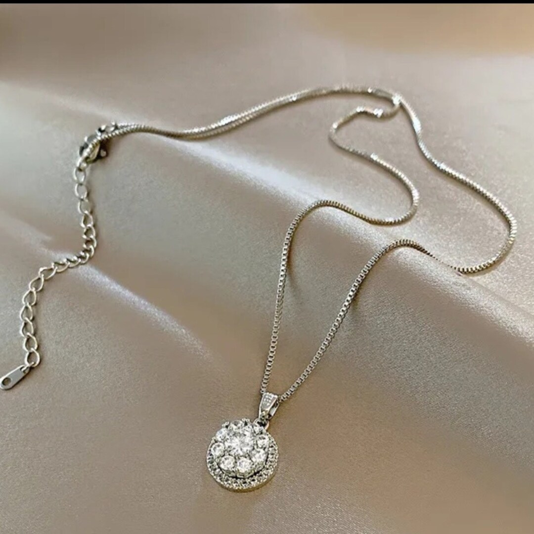 Silver Fidget Spinner Necklace Gift for Her Diamond Necklace - Etsy