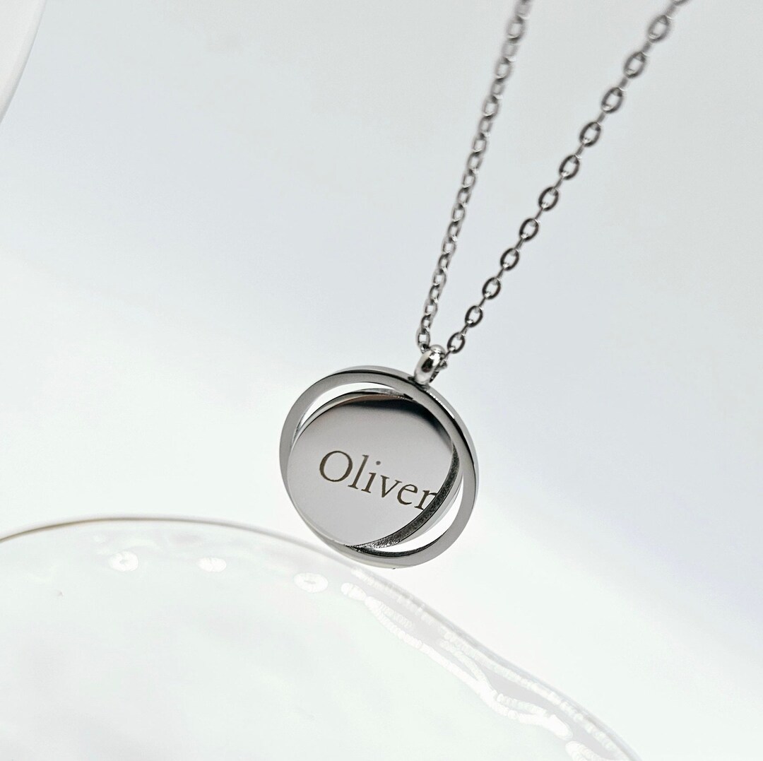 Round Spinner Necklace Personalized Son Necklace for Gifting Everyday ...