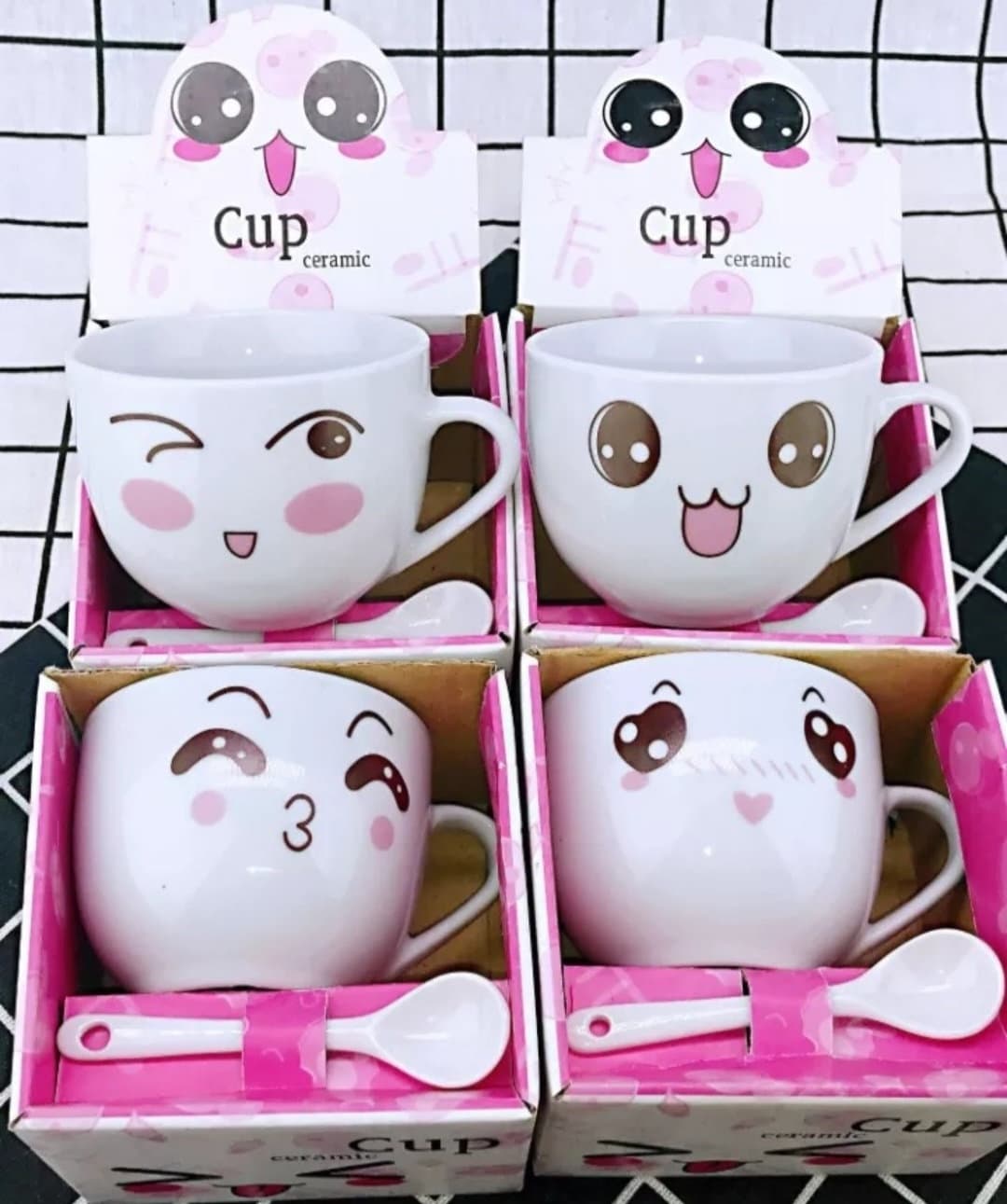 Cute Smiling Ceramic Cups, Gift, Coffee Cup, Cute Cup, Kawaii - Etsy