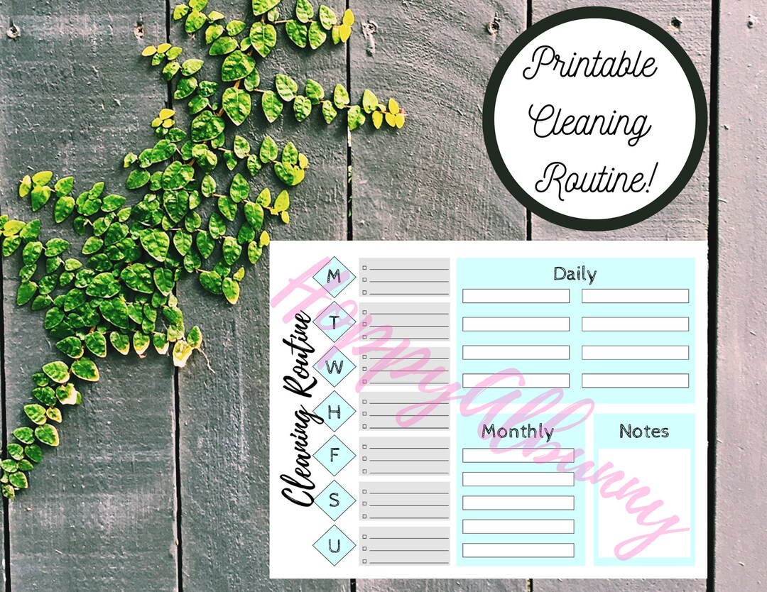Printable Cleaning Routine, Cleaning Schedule Printable, Home Cleaning ...