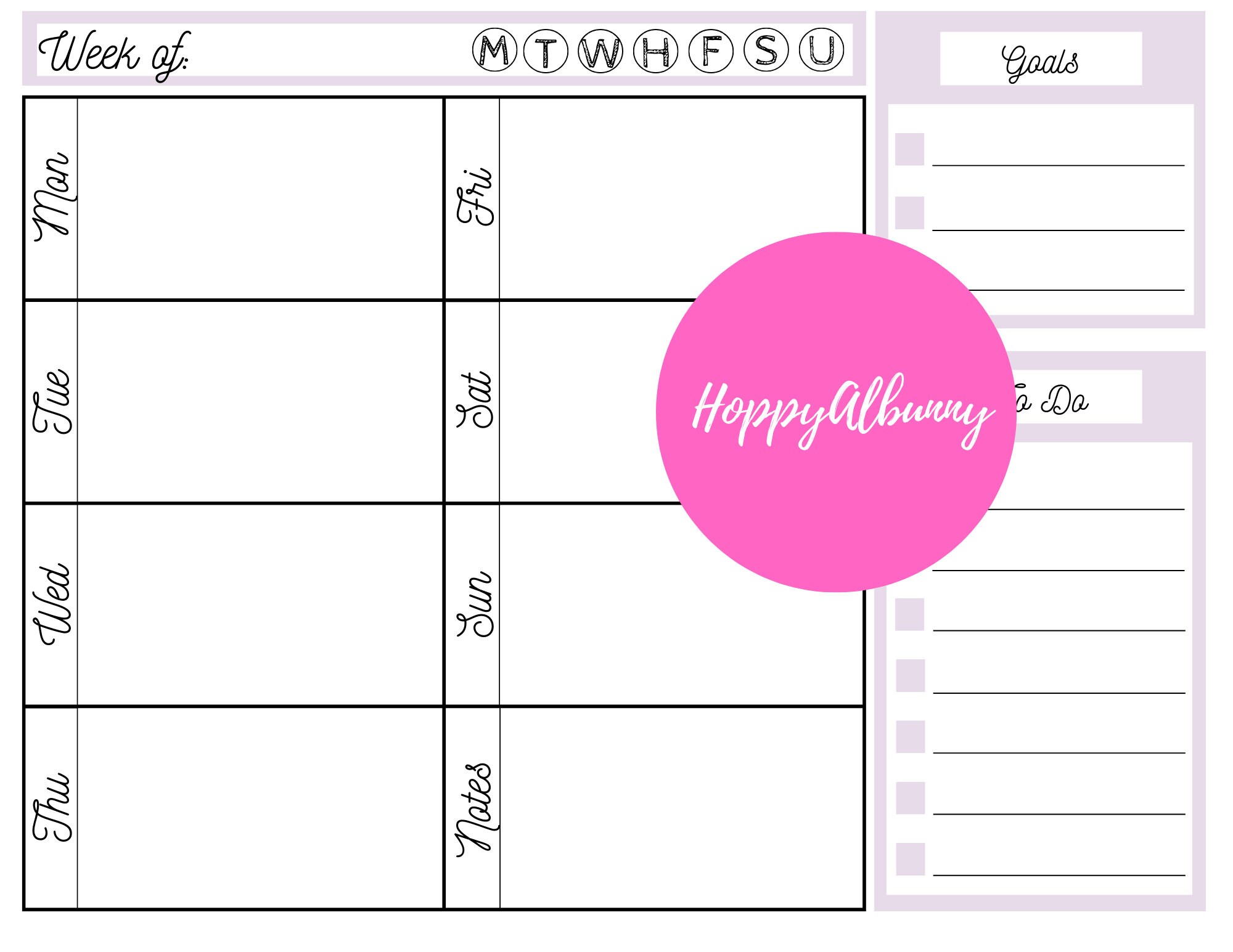 Printable Weekly Planner, Weekly Calendar, Printable Weekly Schedule ...