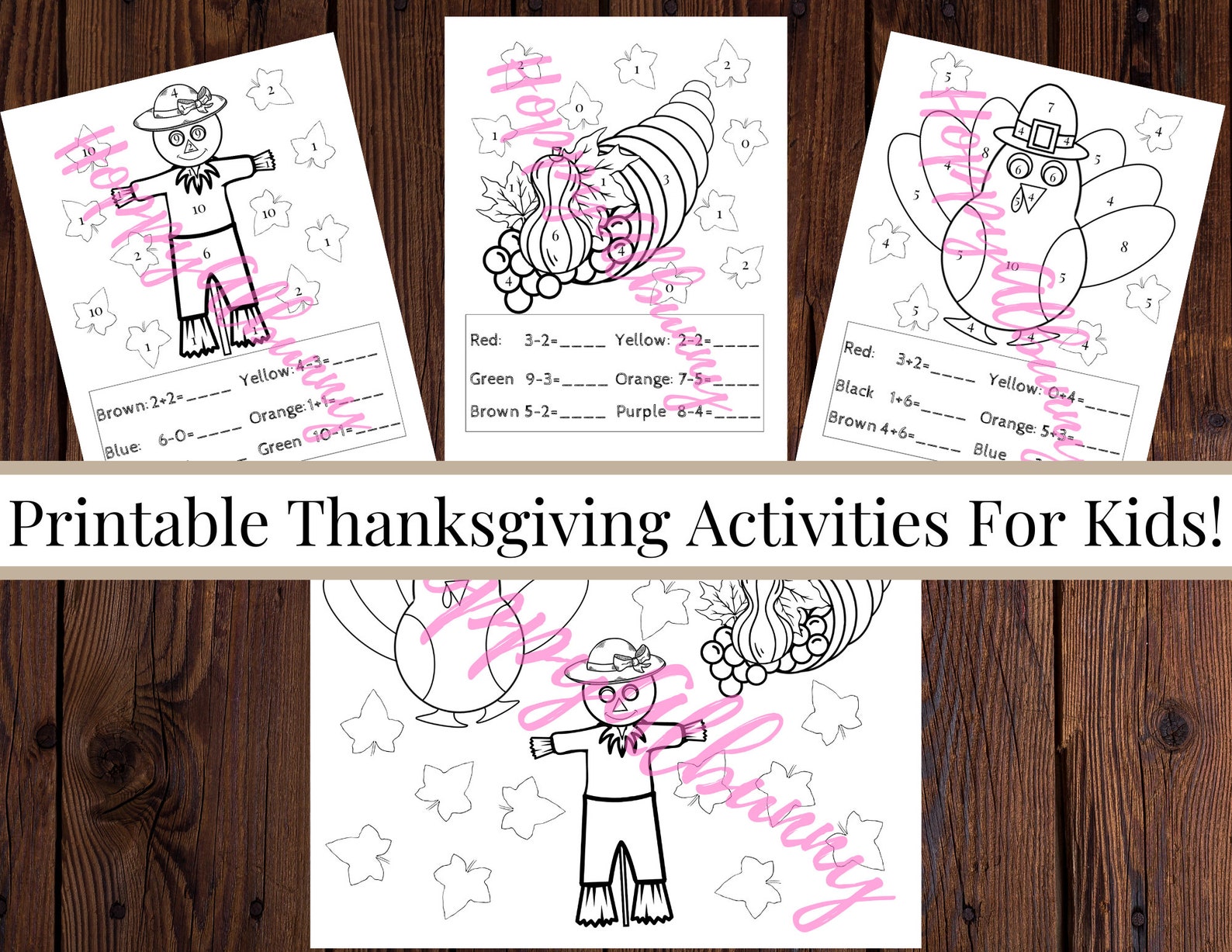 Printable Thanksgiving Activity Bundle, Thanksgiving Coloring Pages ...