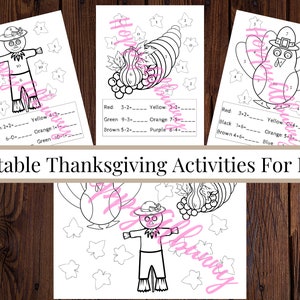 Printable Thanksgiving Activity Bundle, Thanksgiving Coloring Pages ...