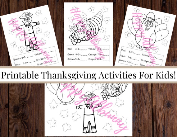 Printable Thanksgiving Activity Bundle Thanksgiving Coloring - Etsy