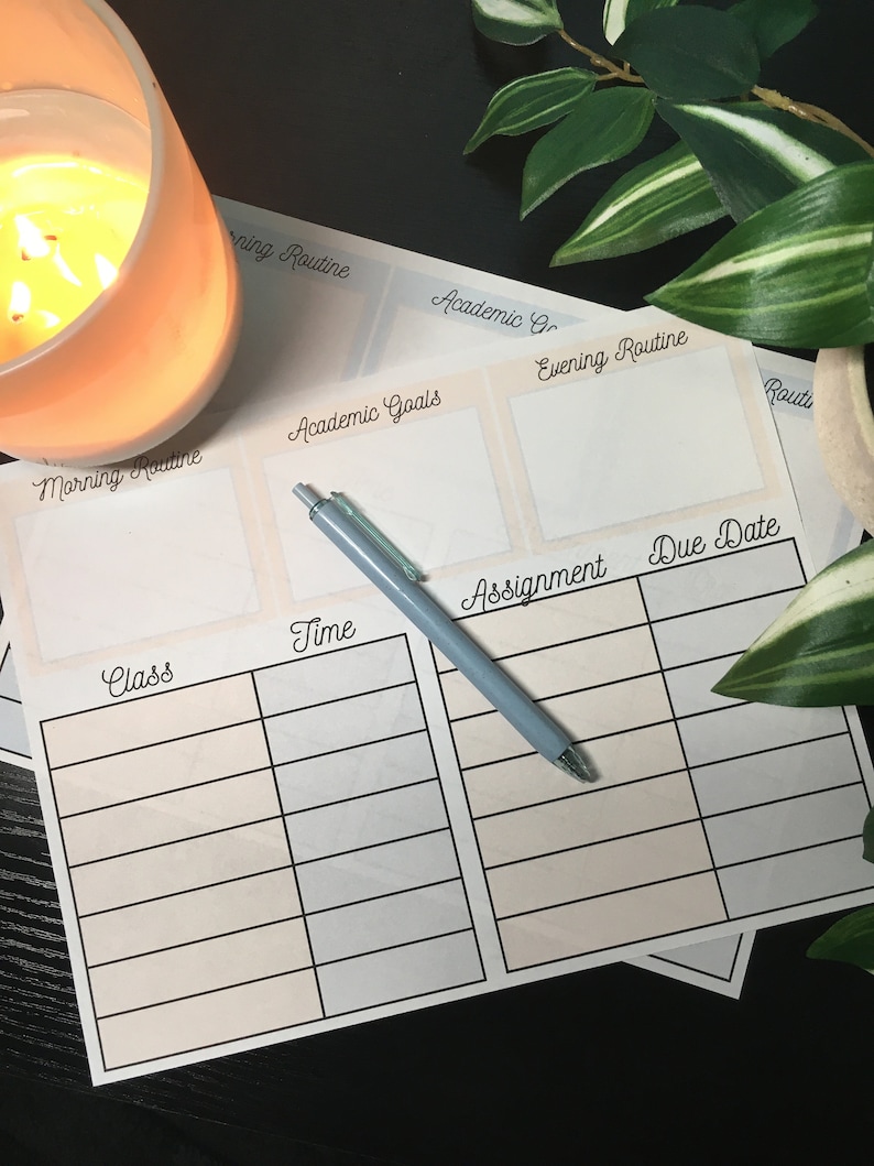 Printable School Routine, Class Routine, Class Schedule, School Planner ...