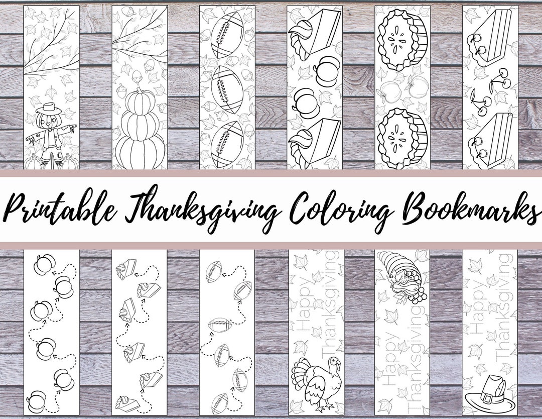Thanksgiving Coloring Bookmarks, Thanksgiving Coloring Activity ...