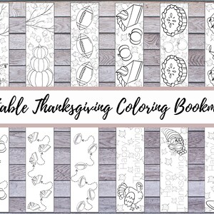 Thanksgiving Coloring Bookmarks, Thanksgiving Coloring Activity ...