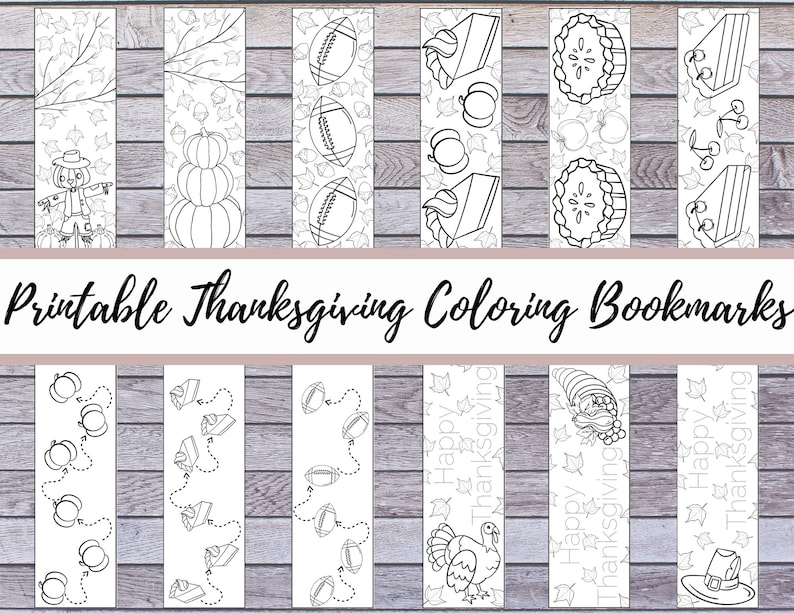 Thanksgiving Coloring Bookmarks, Thanksgiving Coloring Activity ...