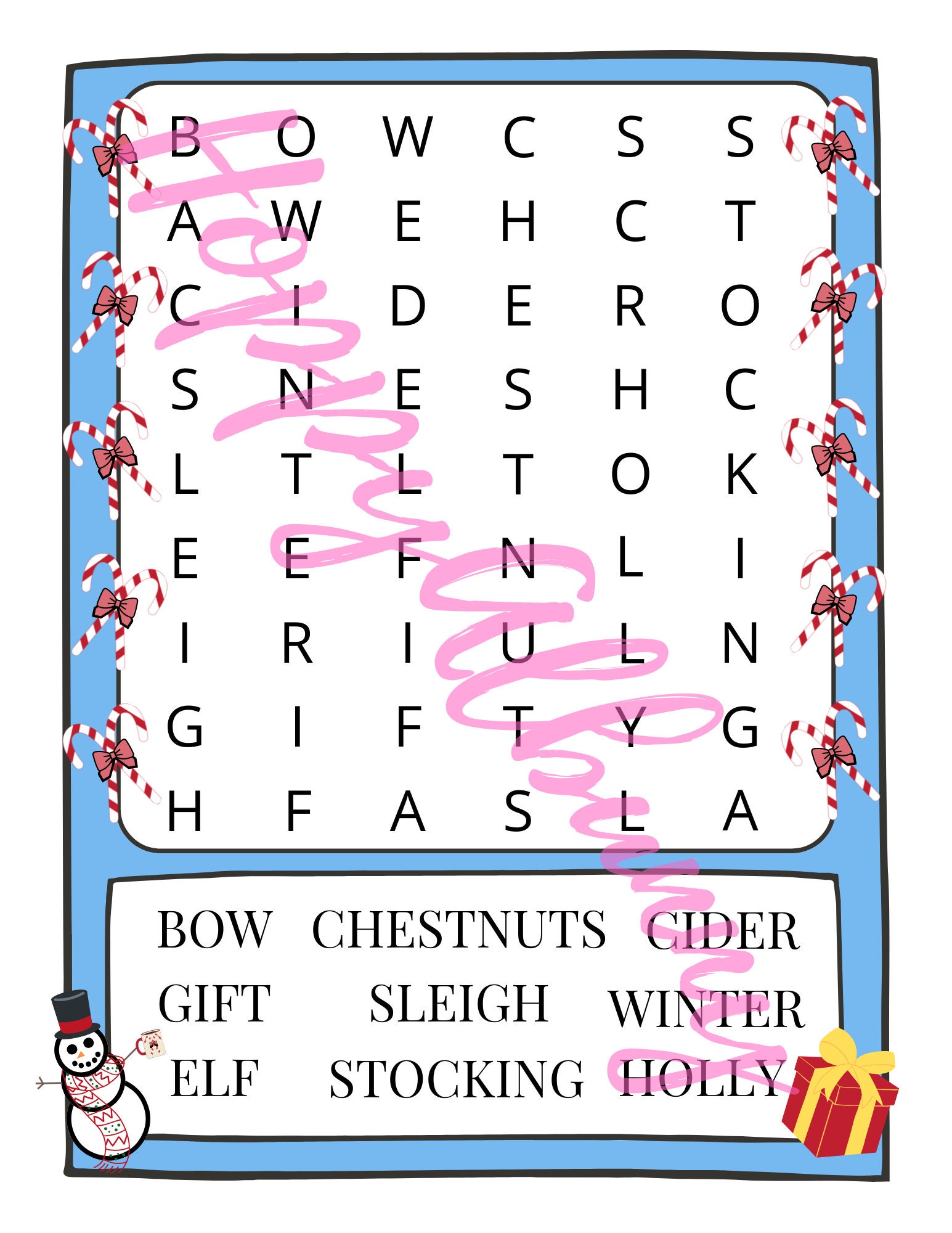 Printable Christmas Activities for Kids, Christmas Word Search for Kids ...