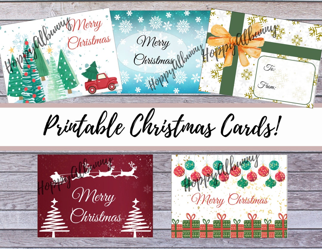 Printable Christmas Cards, Merry Christmas Card, Printable Christmas ...