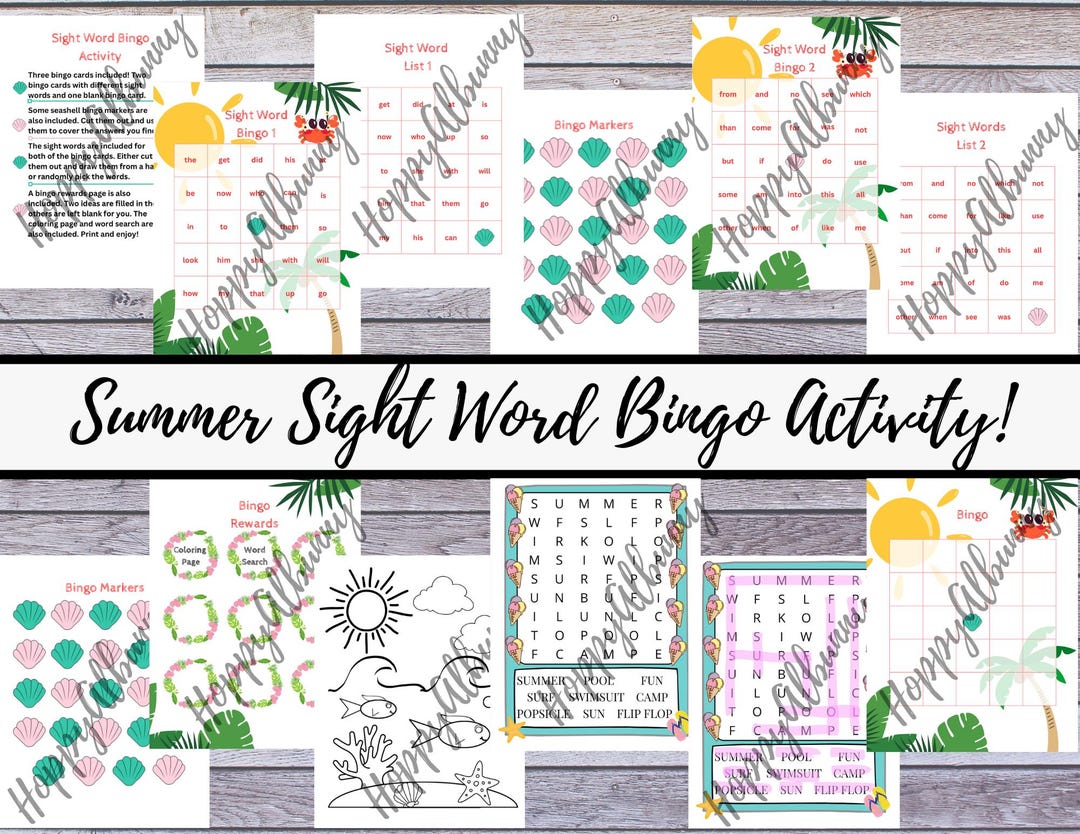 Homeschool Sight Word Bingo Cards, Printable Sight Word Activity ...