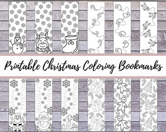 Printable Christmas Colouring Bookmarks for Kids Christmas - Etsy