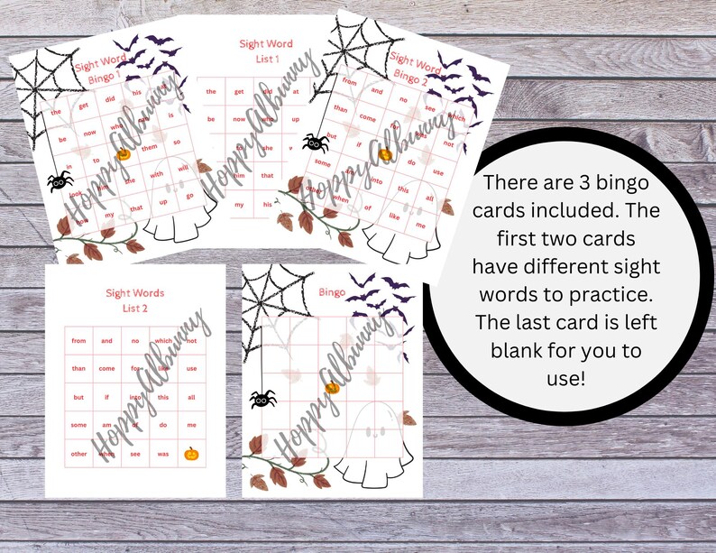 Homeschool Halloween Sight Word Bingo Cards, Printable Halloween Sight ...