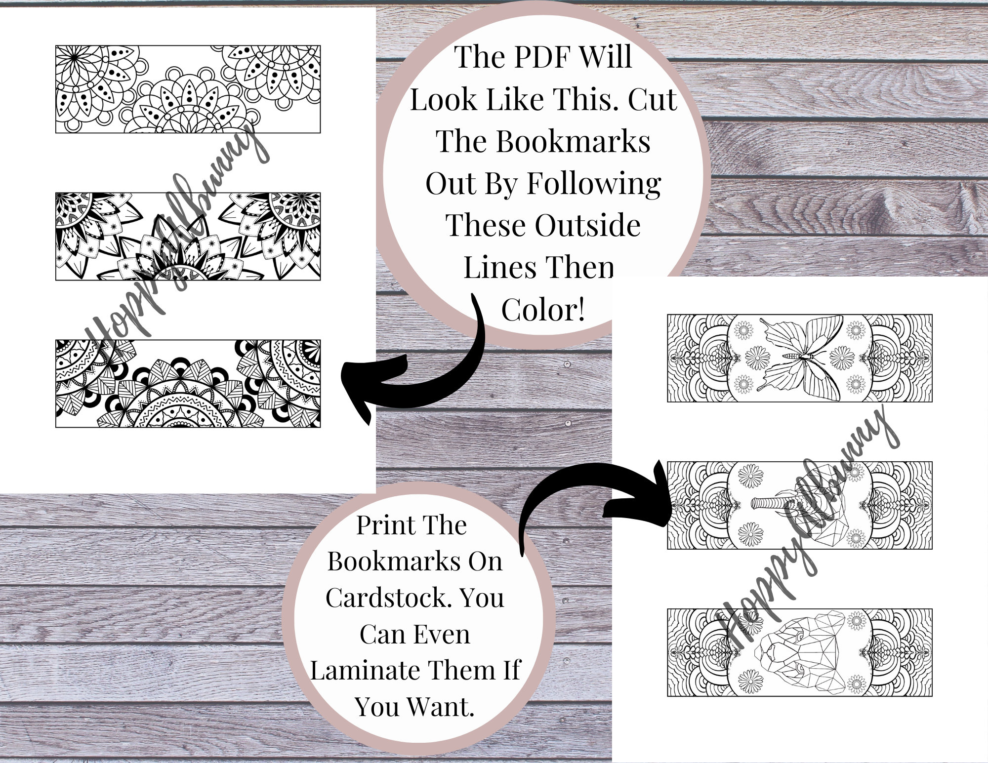 Printable Coloring Bookmark, Printable Mandala Coloring Bookmark Pages ...