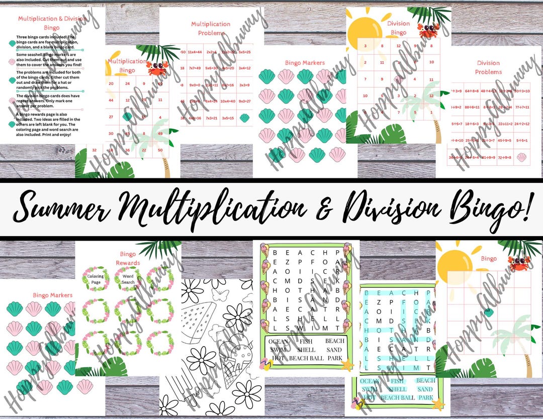 Homeschool Printable Math Bingo, Summer Math Bingo Activity ...