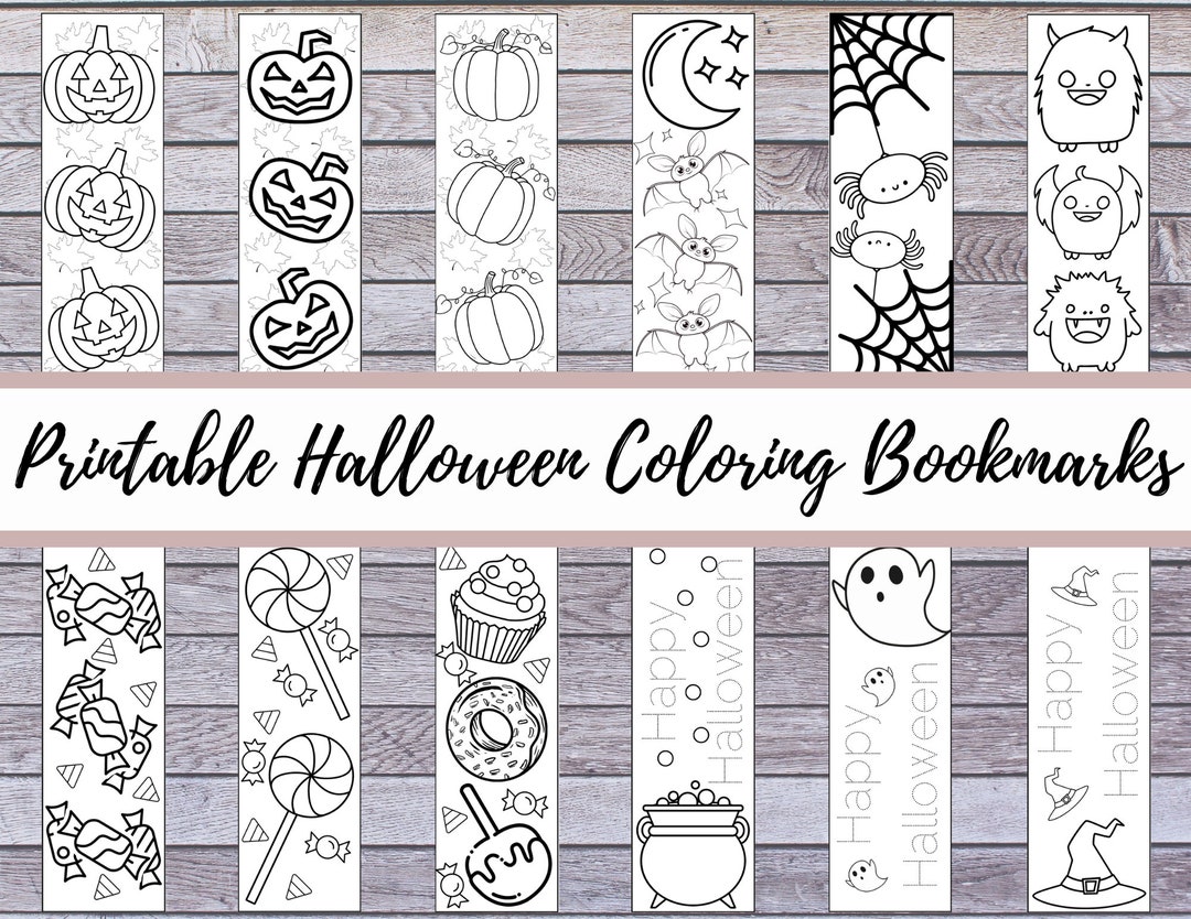 Printable Halloween Coloring Bookmarks, Halloween Coloring Bookmarks ...