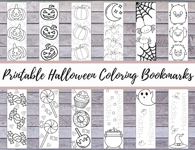 Printable Halloween Coloring Bookmarks, Halloween Coloring Bookmarks ...