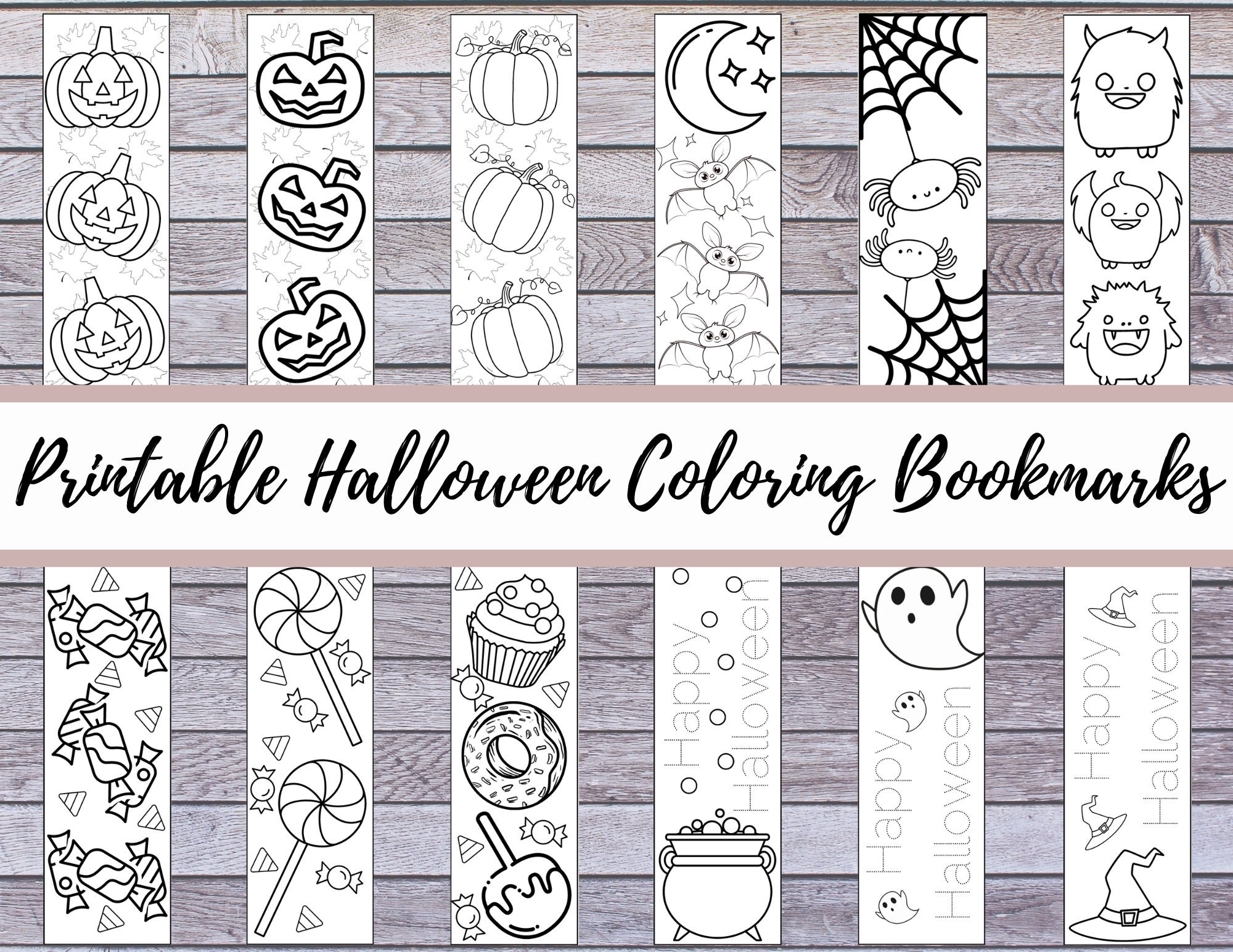 Printable Halloween Coloring Bookmarks, Halloween Coloring Bookmarks ...