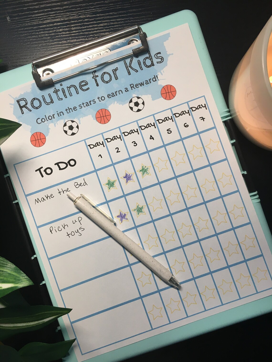 Printable Routine for Kids, Schedule for Kids, Reward Page for Kids ...