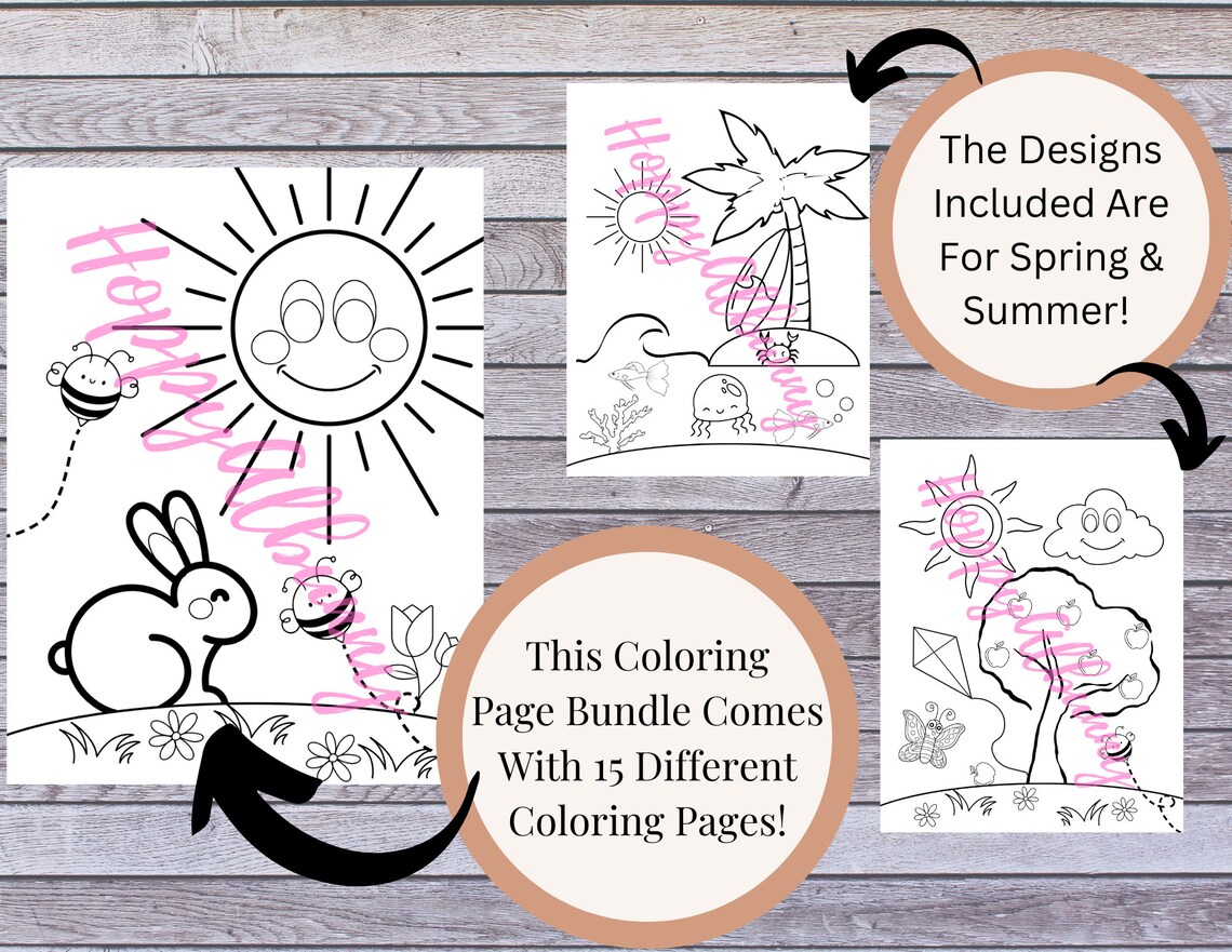 Printable Spring Coloring Pages, Printable Summer Coloring Pages ...
