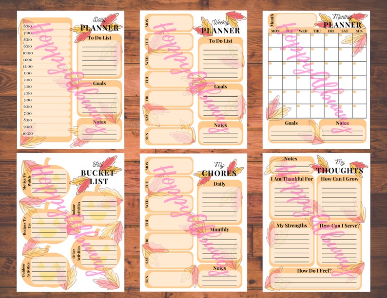 Printable Holiday Planner, Fall Planner Bundle Printable and Goodnotes ...