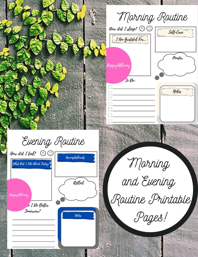 Morning and Evening Routine Printable for Adults, Morning Schedule ...