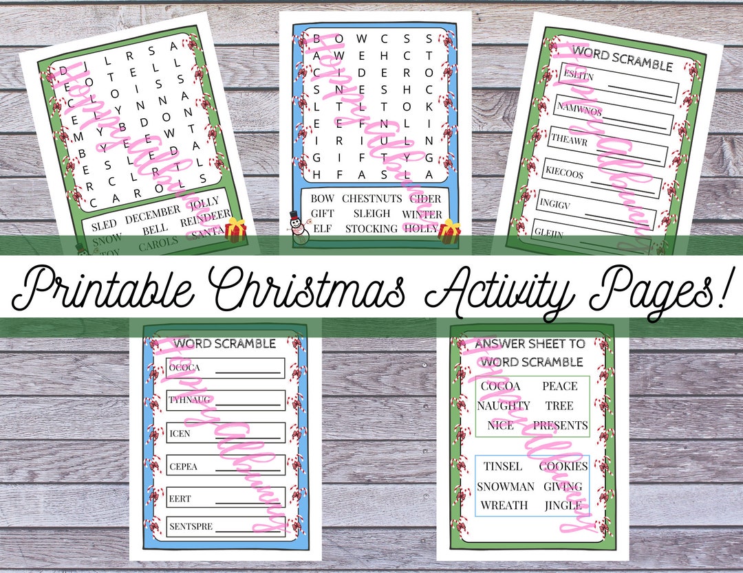 Printable Christmas Activities for Kids, Christmas Word Search for Kids ...