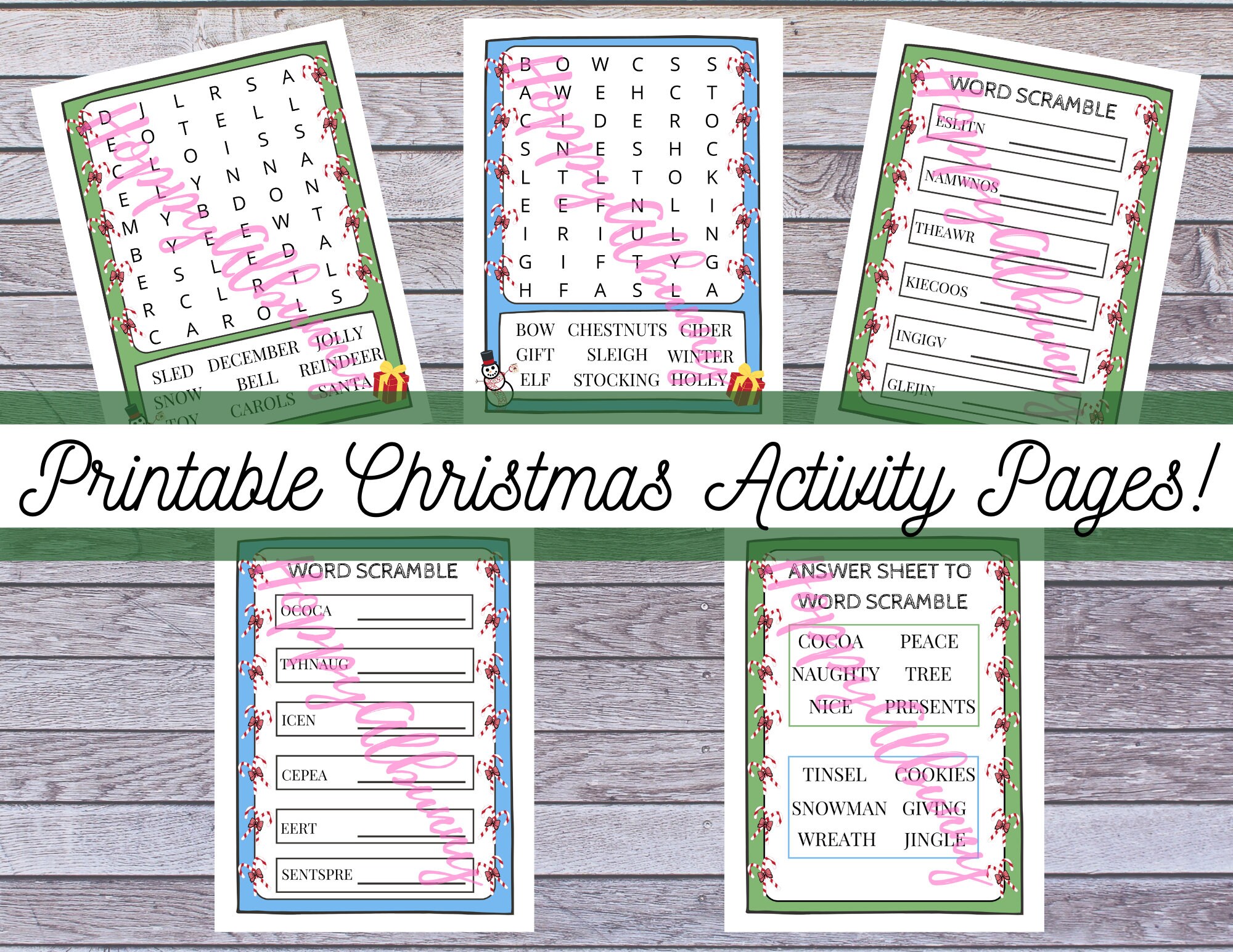 Printable Christmas Activities for Kids, Christmas Word Search for Kids ...