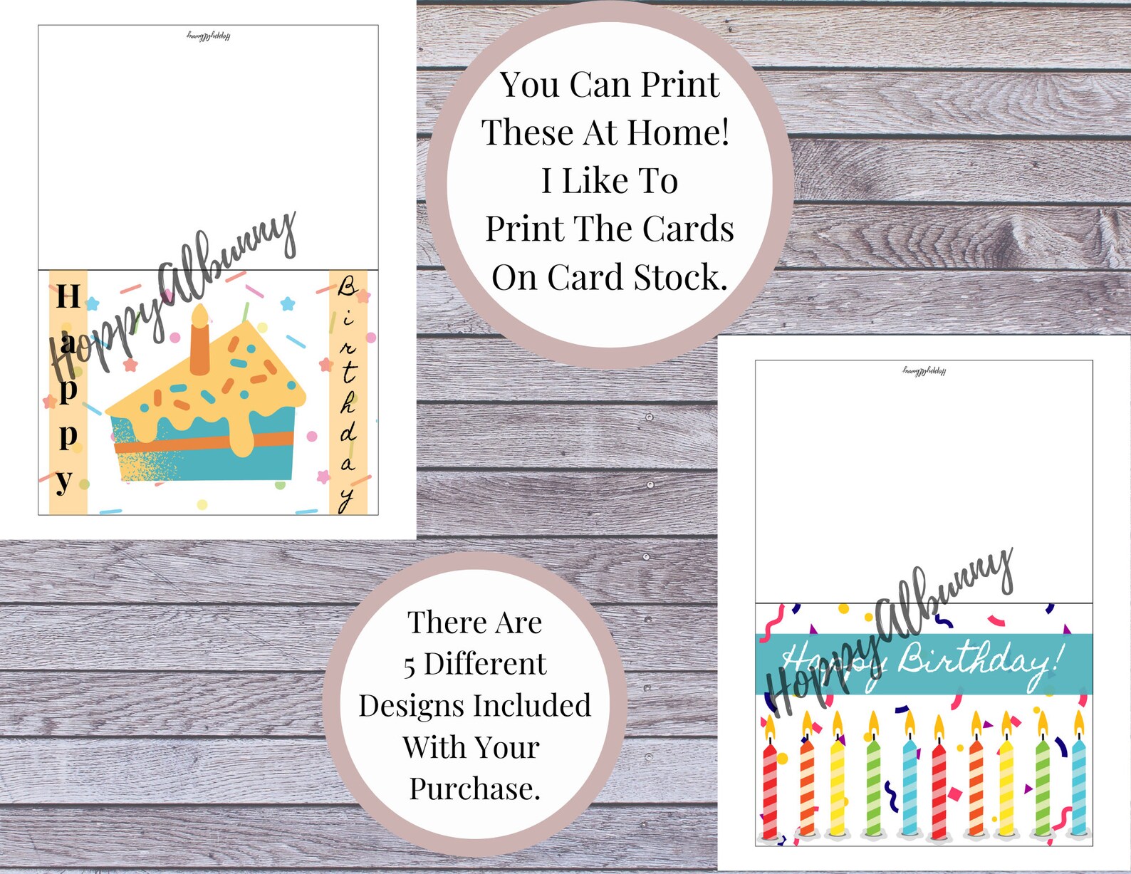 Printable Birthday Card, Printable Birthday Card With Birthday Cake ...