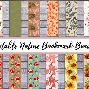 Printable Bookmark Bundle, Printable Flower Bookmarks, Printable ...