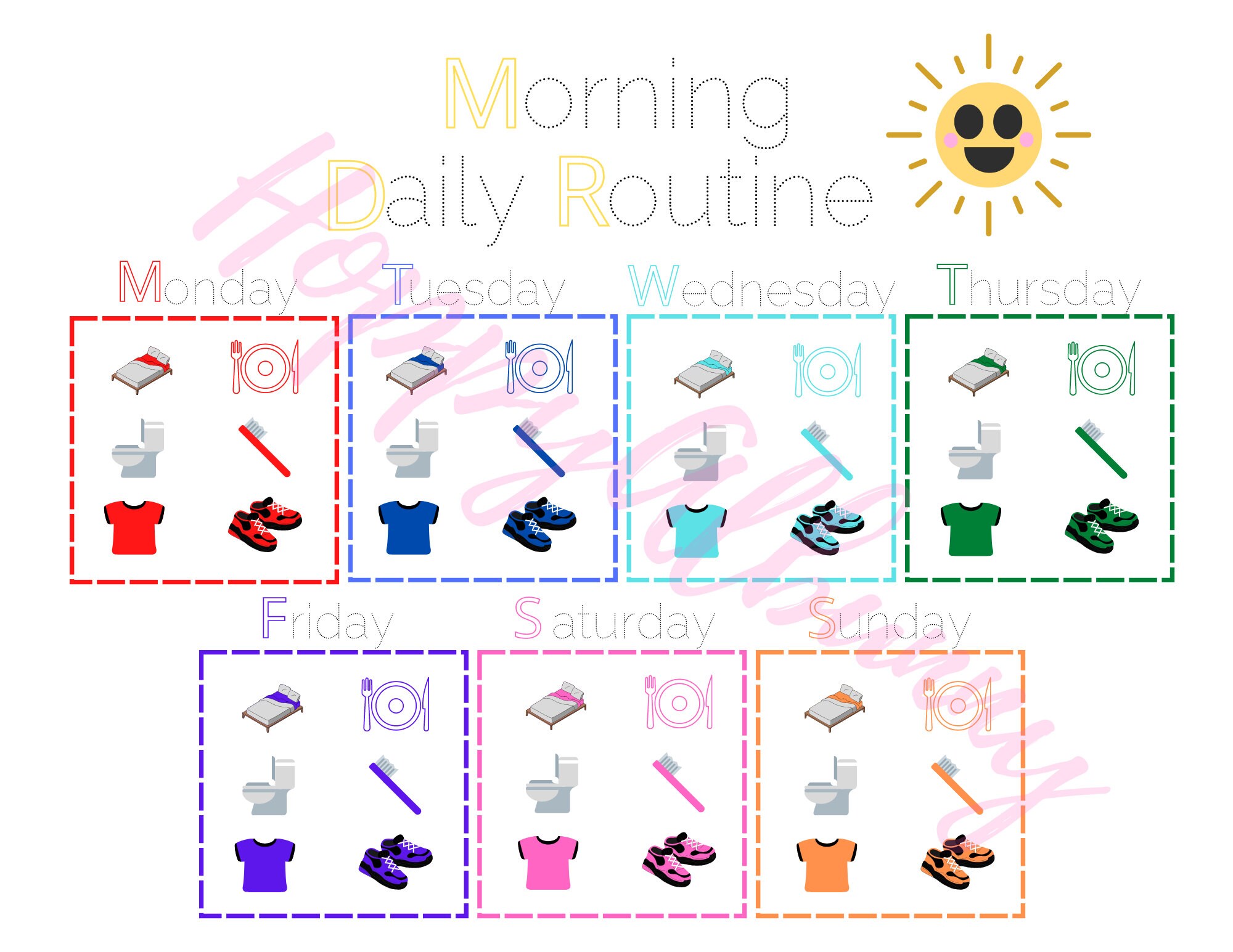 Daily Routine Printable, Kids Morning and Bedtime Checklist, Kid ...