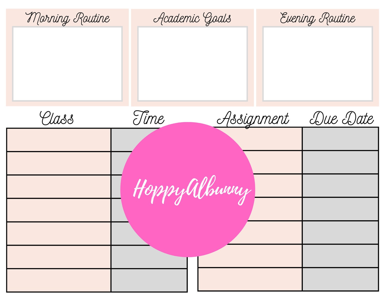 Printable School Routine Class Routine Class Schedule School Planner