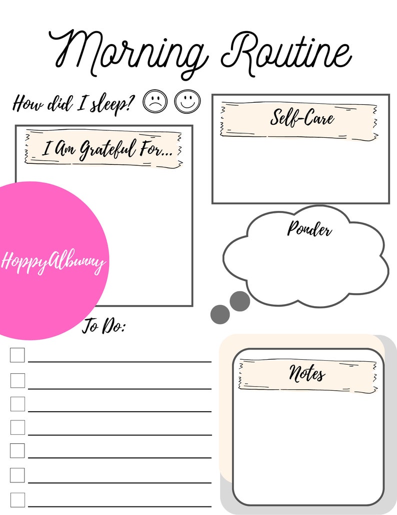 Morning and Evening Routine Printable for Adults, Morning Schedule ...