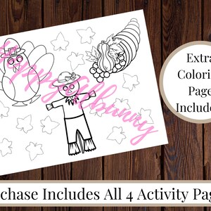 Printable Thanksgiving Activity Bundle, Thanksgiving Coloring Pages ...